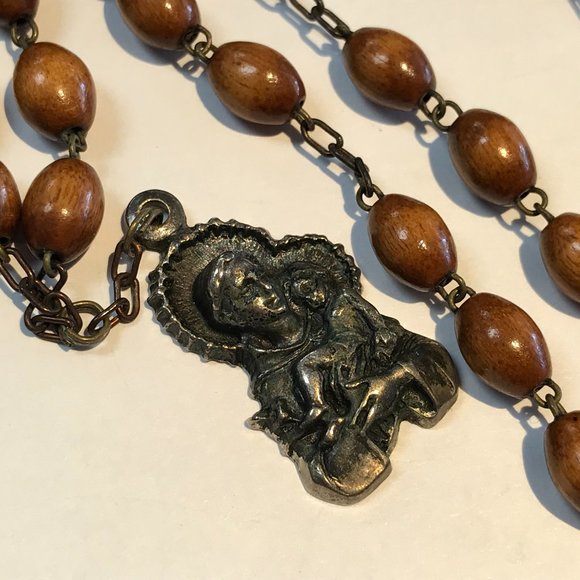 Jewelry | Vintage St Saint Anthony Chaplet Rosary Prayer With Wood ...